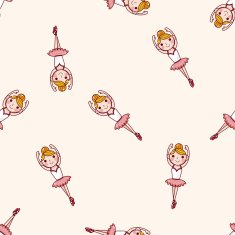 Ballet dancer cartoon seamless pattern background N9 free image download