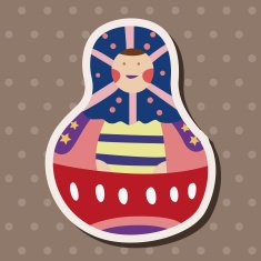 Matryoshka Russian traditional wooden doll vector pattern el N214 free ...