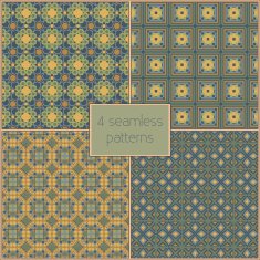 4 different vector seamless patterns (tiling) Endless texture c free image download