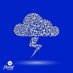 Thunder and lightning meteorology pictogram Weather forecast N2 free ...