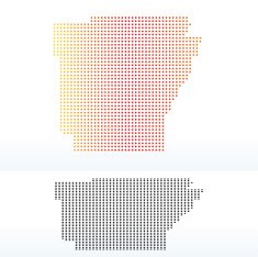 Map of USA Arkansas State with Dot Pattern free image download
