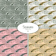 Set of seamless patterns with four seasons free image download