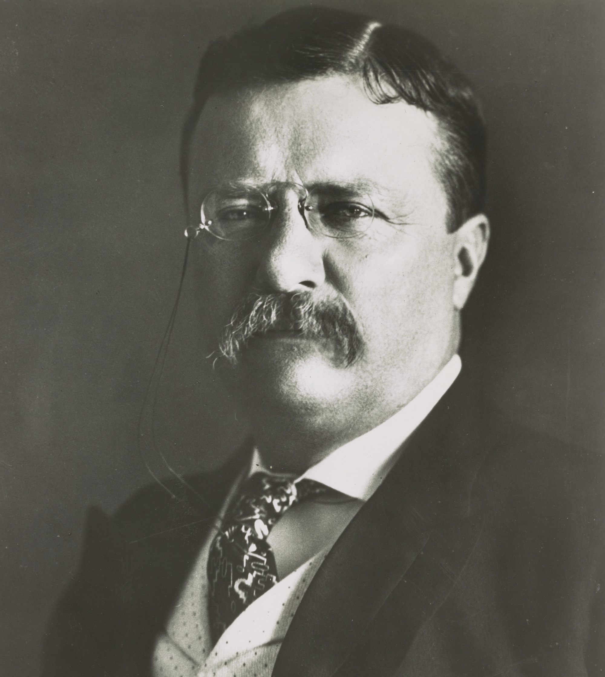 Black and white portrait of Theodore Roosevelt free image download