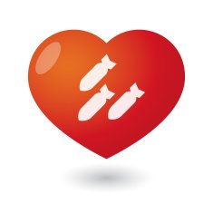 Heart with bombs free image download