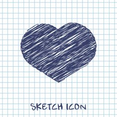 Vector sketch icon of heart free image download