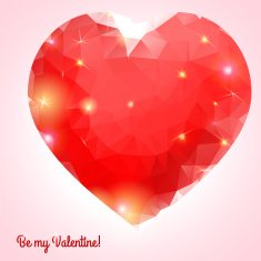 Vector polygon Valentine's heart free image download
