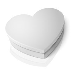 Vector realistic blank white heart shape box free image download