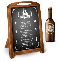 Menu template on chalkboard - for alcohol with realistic brown free ...