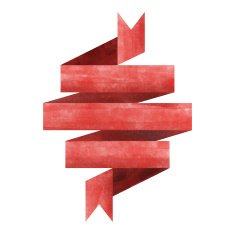 Red watercolor ribbon N2 free image download