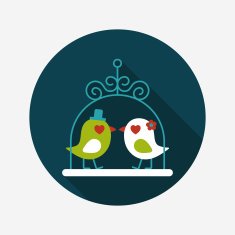 Wedding bird flat icon with long shadow eps10 N22 free image download