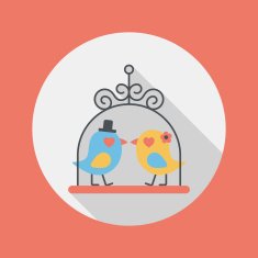 Wedding bird flat icon with long shadow eps10 N25 free image download