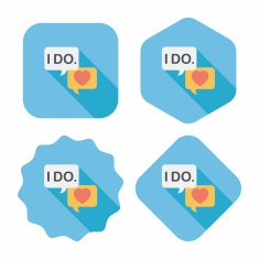 Wedding yes i do words flat icon N6 free image download