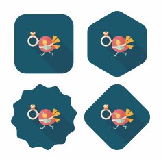 Wedding bird with diamond ring flat icon N3 free image download