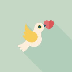 Wedding bird flat icon with long shadow eps10 N66 free image download