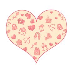 Vector Cartoon Beige Heart N2 free image download