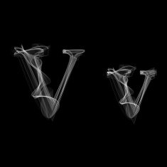 Smoke font Letter V free image download