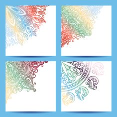 Vector Set of Patterned Banners free image download