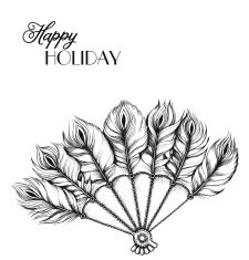 Ethnic tribal fan with feathers free image download