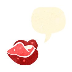 Retro cartoon lips free image download