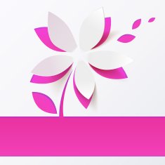 Pink paper flower vector greeting card template free image download