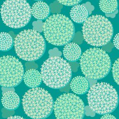 Decorative seamless circles texture with flowers N2 free image download