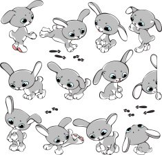 Set of rabbits free image download