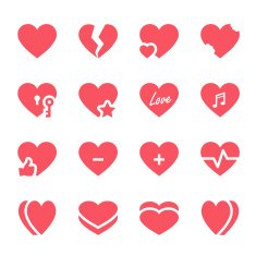 Hearts icons set N2 free image download