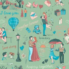 Seamless pattern with love story elements N2 free image download