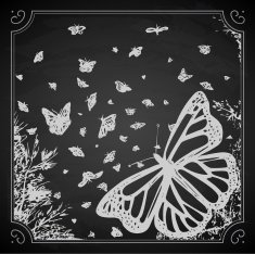 Butterfly Chalk Print free image download