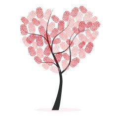 Heart tree with finger prints vector free image download