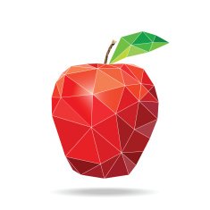 Red apple abstract polygon vector illustrator EPS 10 free image download