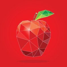 Red apple abstract polygon vector illustrator EPS 10 N2 free image download