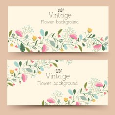 Retro flower vertical banners concept Vector illustration design N2 ...