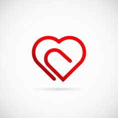 Paperclip Heart Concept Vector Symbol Icon or Logo Template free image ...