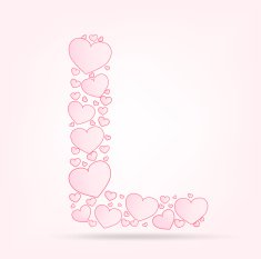 Font of hearts vector illustration N38 free image download