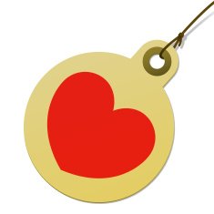Round cardboard tag with heart free image download