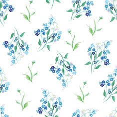 Forget-me-nots watercolor seamless vector print free image download