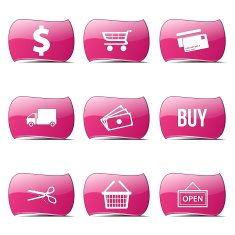 Shopping Sign Pink Vector Button Icon Design Set N2 free image download