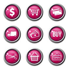 Shopping Sign Pink Vector Button Icon Design Set N4 free image download