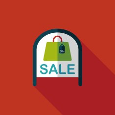 Shopping store sale sign flat icon with long shadow eps10 N11 free ...
