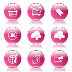 SEO Internet Sign Pink Vector Button Icon Design Set 7 N6 free image ...