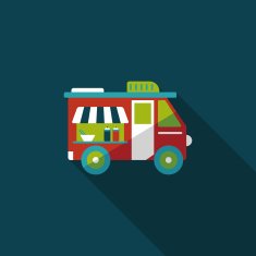 Transportation vendor carts flat icon with long shadow eps10 N17 free ...