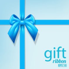 Gift blue ribbon illustration free image download