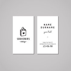Gift shop business card design concept Logo with gift bag free image ...