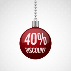 Red forty percent discount christmas ball free image download