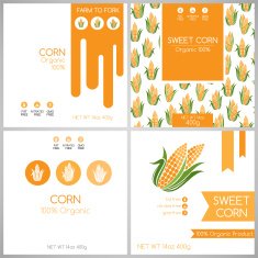 Sweet corn labels set free image download