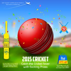 Sale and Promotion banner for Cricket season N3 free image download