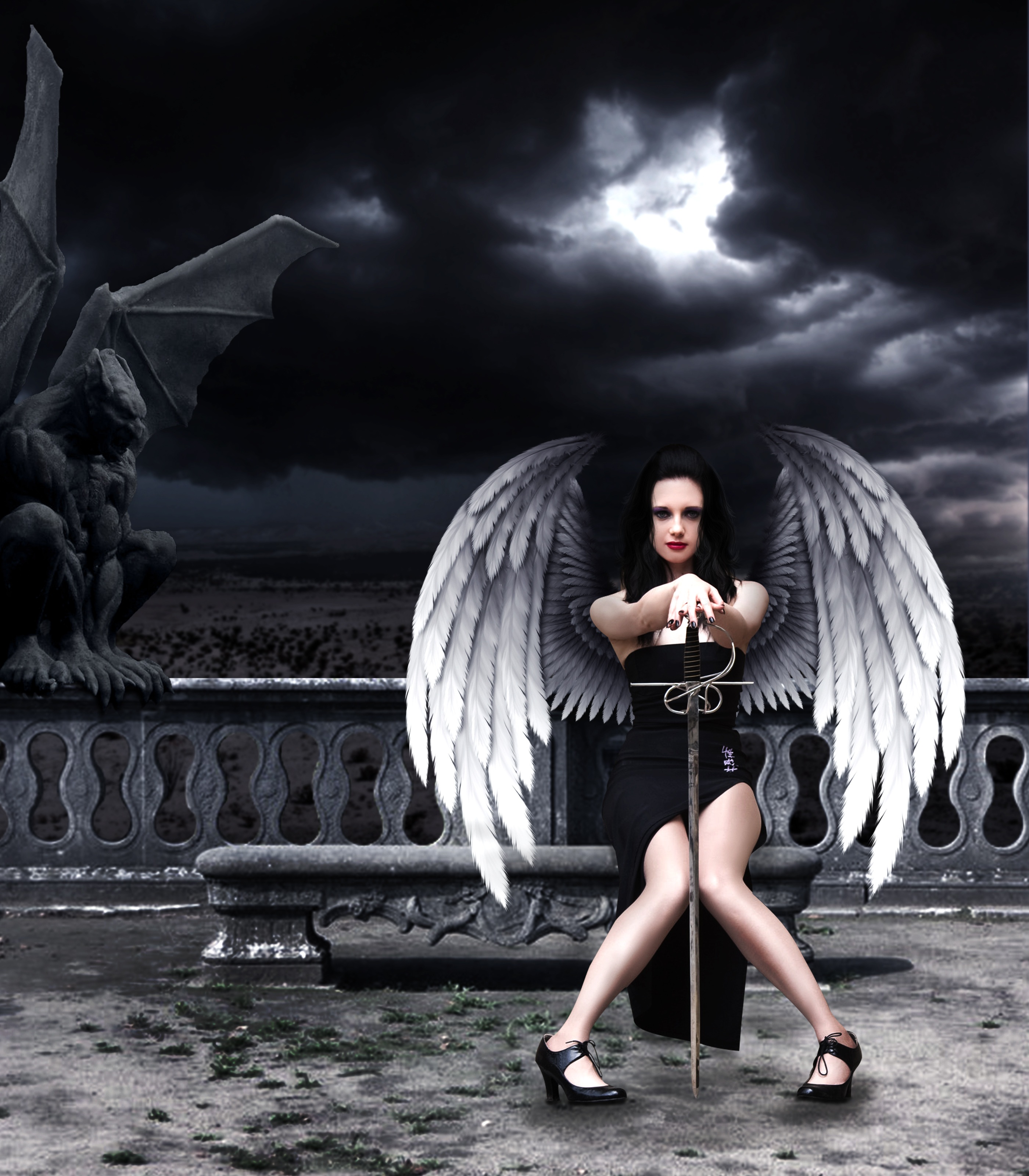 Clipart of Fallen angel free image download