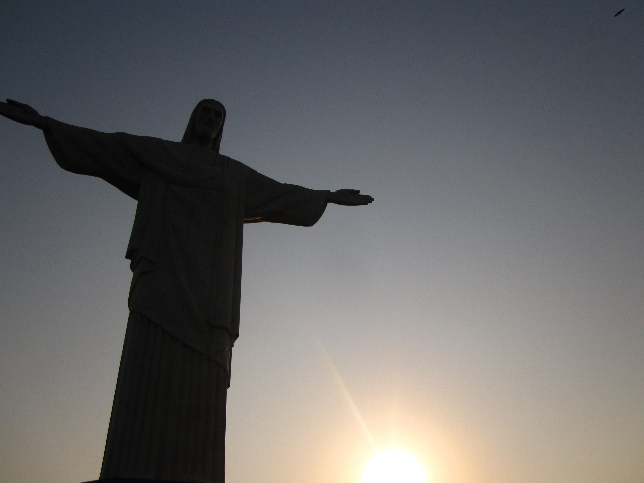 Jesus christ at sunset in rio de janeiro free image download