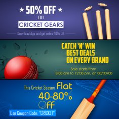Sale and Promotion banner for Cricket season N6 free image download